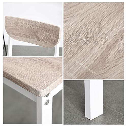 HOMCOM Modern 5-Piece Dining Table Set for 4 with Foldable Drop Leaf, 4 Chairs, and Metal Frame for Small Spaces, White