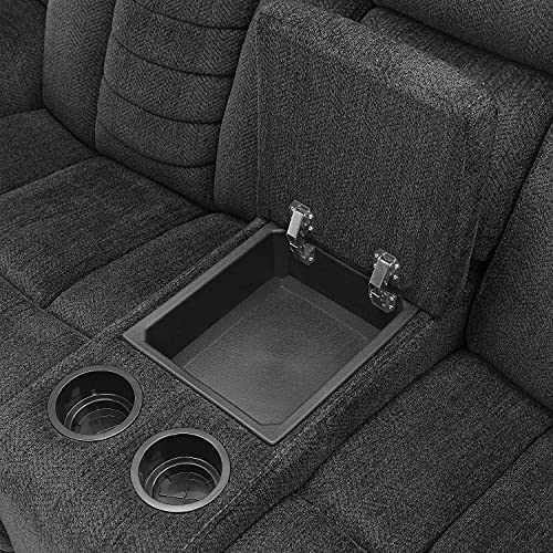 Lexicon Huddart Fabric Double Manual Reclining Loveseat, 79.5" W, Charcoal Gray