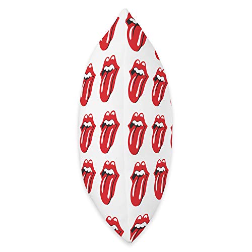 The Rolling Stones Official Classic Repeat Tongue White Throw Pillow, 18x18, Multicolor
