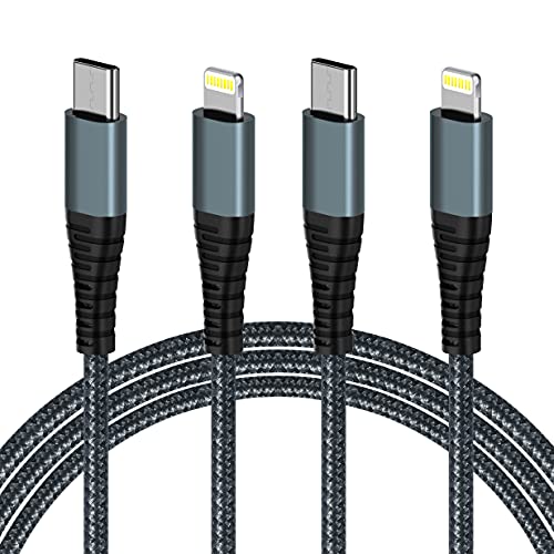 USB C to Lightning Cable 6ft 2Pack, [Apple MFi Certified] iPhone Fast Charger Cable Nylon Braided Type C to iPhone Cord Compatible with iPhone 14/13/13Pro/13ProMax/12/12Pro/12ProMax/11/11Pro/XS/XR
