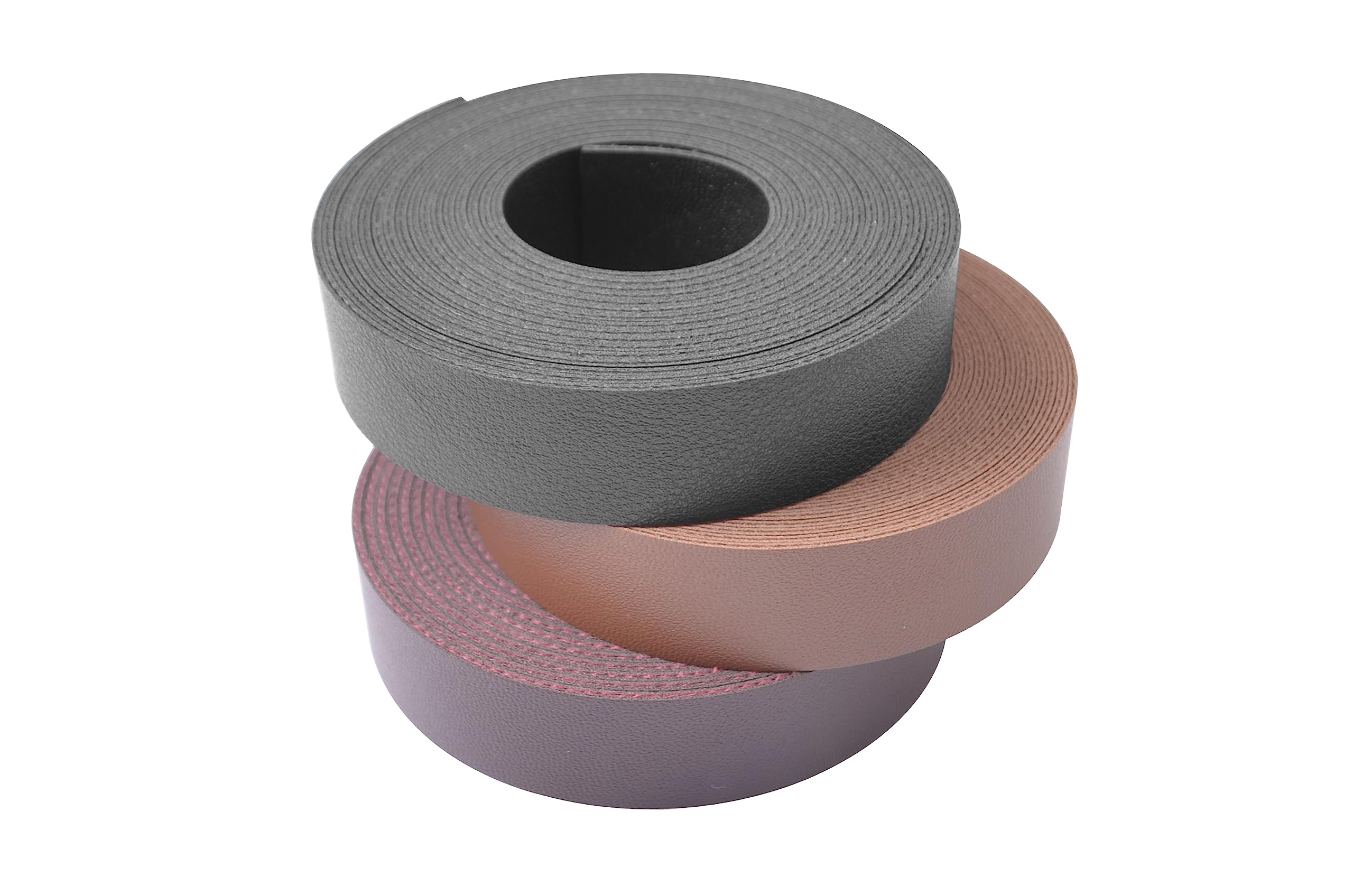 Wento 3/4''x72'' Double Sided Faux Leather Strips Double Color Leather Straps Vegan Leather Faux Leather Fabric Strips 3 Color Mixed
