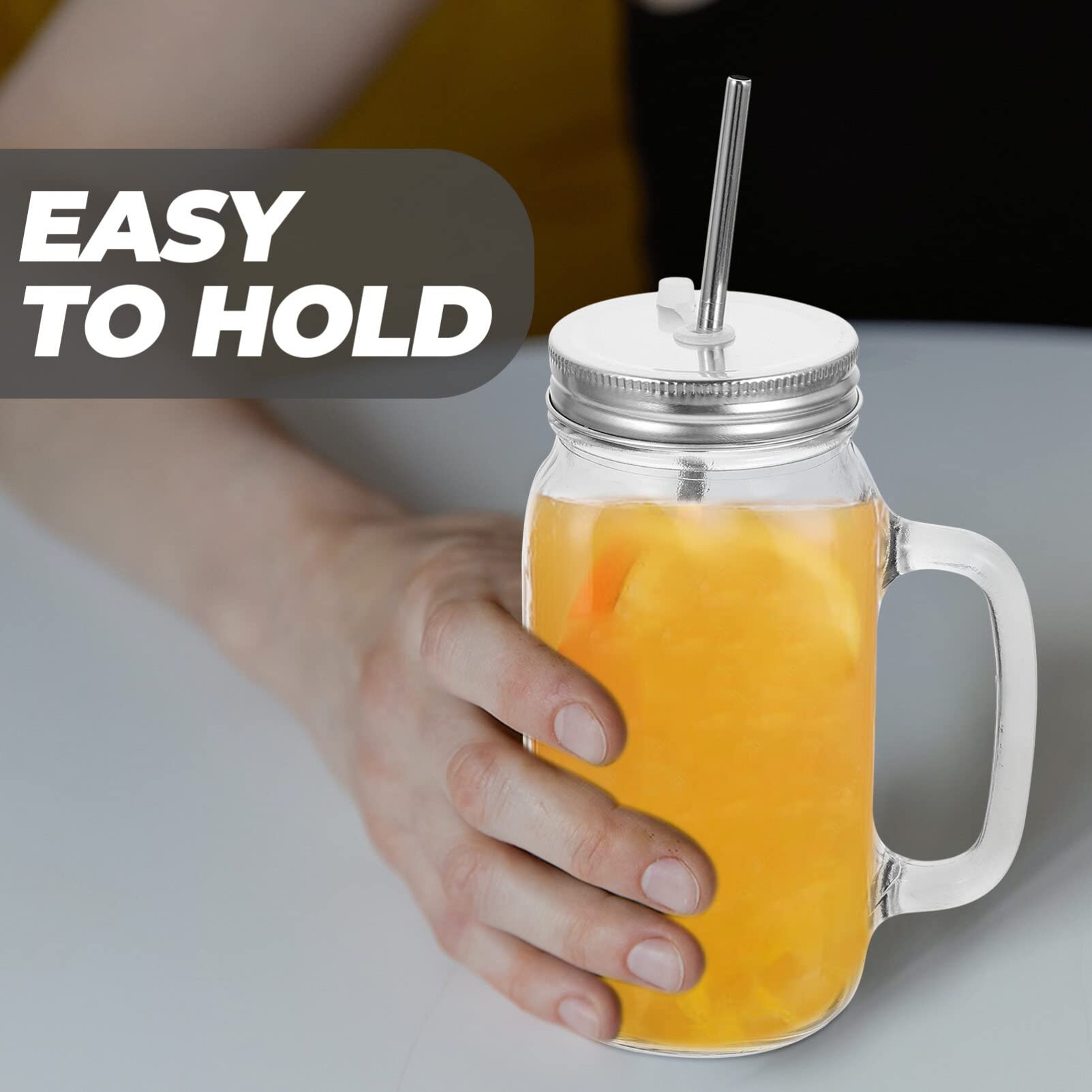 Luxshiny 1 Set Juice Glass Milk Tea Drinking Cup Covered Cup Coffee Cups Reusable Water Bottle with Handle Bottle Tumbler with Straw Cold Drink Cup Straw Mug Beverage Cup