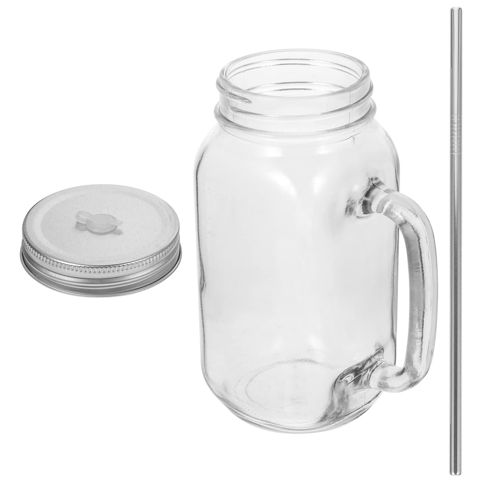 Luxshiny 1 Set Juice Glass Milk Tea Drinking Cup Covered Cup Coffee Cups Reusable Water Bottle with Handle Bottle Tumbler with Straw Cold Drink Cup Straw Mug Beverage Cup