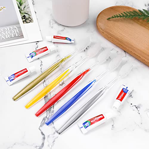 Travel Toothbrushes Kit,100Pcs Travel Toothbrush Set Disposable Toothbrushes with Toothpaste for Nursing Home,Hotel,Charity(Individually Wrapped)