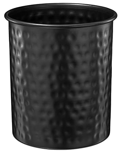 Monarch Abode Kitchen Utensil Holder, Hand Hammered Caddy, Kitchen Organization for Utensils, Crock for Cooking Utensils, Black, Large, 19177