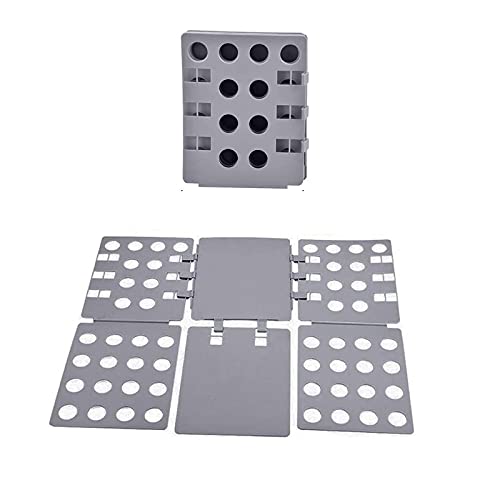 Wesuy Shirt Folding Board, 27.56 x 22.44 T Shirt Folder, Easy and Fast Flip Fold Clothes Folding Board, Durable Plastic Laundry Folders Collapsible Liner for Easy Storage and Travel (Gray)