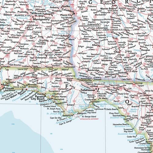 National Geographic Maps: Southeastern U.S.A Wall Map - Compact - 21 x 16 inches