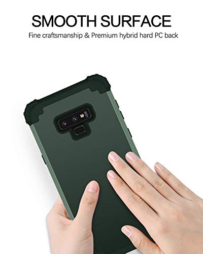 BENTOBEN Galaxy Note 9 Case, Phone Case Samsung Note 9, Heavy Duty 3 in 1 Rugged Hybrid Hard PC Soft Silicone Bumper Shockproof Drop Protective Girls Women Boy Cute Cover for Galaxy Note 9, Dark Green