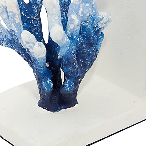 Deco 79 Metal Coral Ombre Bookends, Set of 2 4"W, 7"H, Blue