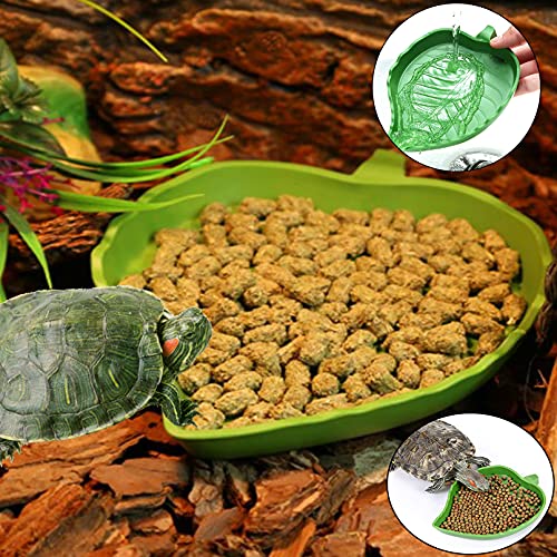 Hamiledyi Turtles Basking Platform 3Pcs Resin Bearded Dragons Climbing Step Ramp Tortoise Resting Dock Rock Hideout with Feeder Bowls for Reptile Lizards Chameleons Geckos Frogs Newts Snakes