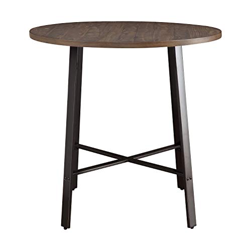 Lexicon Hyacinth Wood and Metal Round Counter Height Table, 36" Dia, Burnished Brown