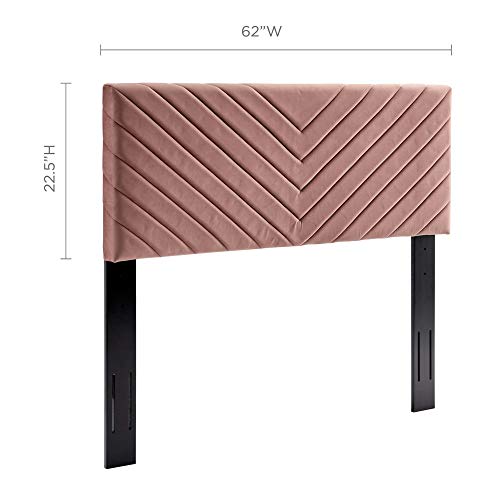 Ergode Alyson Angular Channel Tufted Performance Velvet Full / Queen Headboard - Dusty Rose