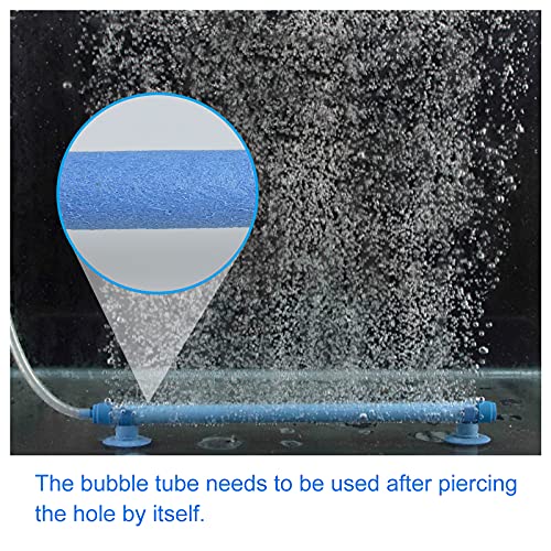 WishLotus 2 Pieces Length Aquarium Air Stone Bubble Wall with Suction Cups, Fish Tank Bubbler Air Bar Tube Bubble Release Diffuser Bar for Fish Tank Air Pump (Blue)