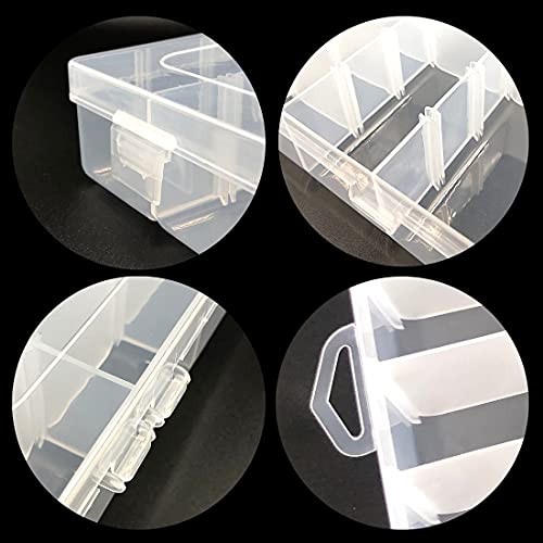 Bead Organizers and Storage - Plastic Compartment Tackle Art Bin Rock Craft Screw Thread Small Parts Collection Box Containers with Lids for Kid 2 Packs 36 Grids