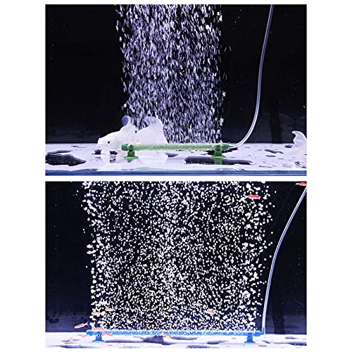 WishLotus 2 Pieces Length Aquarium Air Stone Bubble Wall with Suction Cups, Fish Tank Bubbler Air Bar Tube Bubble Release Diffuser Bar for Fish Tank Air Pump (Blue)