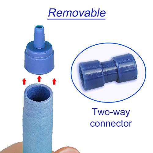 WishLotus 2 Pieces Length Aquarium Air Stone Bubble Wall with Suction Cups, Fish Tank Bubbler Air Bar Tube Bubble Release Diffuser Bar for Fish Tank Air Pump (Blue)