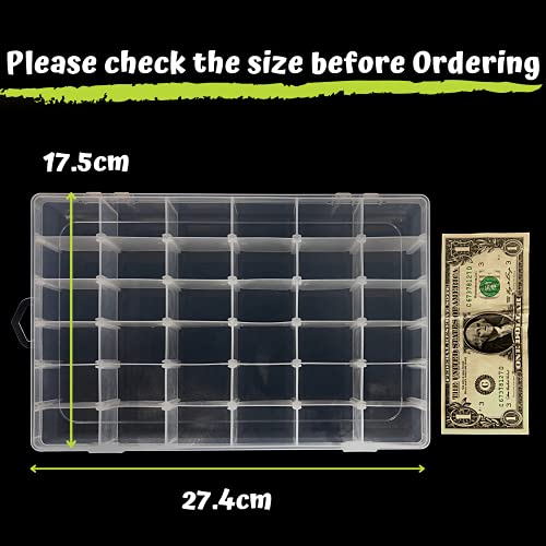 Bead Organizers and Storage - Plastic Compartment Tackle Art Bin Rock Craft Screw Thread Small Parts Collection Box Containers with Lids for Kid 2 Packs 36 Grids