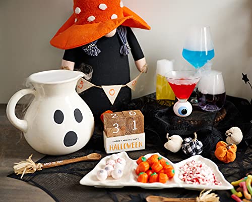 Mud Pie, White, Halloween Ghost Triple Dip Set, dish 6" x 13" | spoon 5 1/4"
