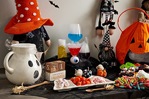 Mud Pie, White, Halloween Ghost Triple Dip Set, dish 6" x 13" | spoon 5 1/4"