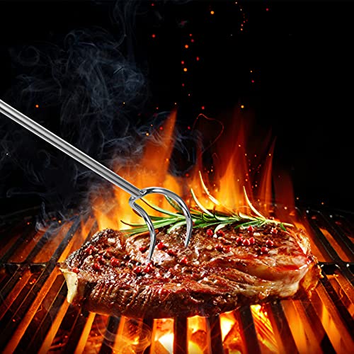 YARDWE Barbeque Grill Meat Hook Stainless Steel Double Hooks Roast Duck Hook Bacon Hams Meat Processing Butcher Hook Hanging Drying BBQ Grill Hanger Cooking Smoker Hook Tool Clothes Rack Heavy Duty