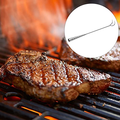 YARDWE Barbeque Grill Meat Hook Stainless Steel Double Hooks Roast Duck Hook Bacon Hams Meat Processing Butcher Hook Hanging Drying BBQ Grill Hanger Cooking Smoker Hook Tool Clothes Rack Heavy Duty