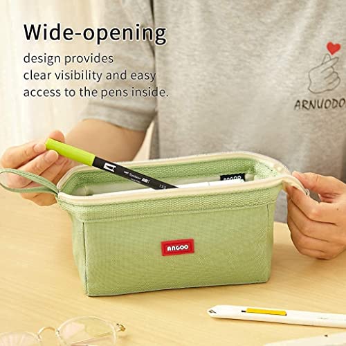 CICIMELON Pencil Case Large Capacity Pencil Pouch Pen Bag for Students Green Yellow