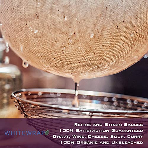 WHITEWRAP Cheesecloth Grade 50 18 Sq Ft 2 Pack | 100% Unbleached Cheesecloth | Cheese Cloth for Straining, Cheesecloth for Cooking, Organic Cheesecloth, Muslin Cloths for Straining Butter, Nut Milk