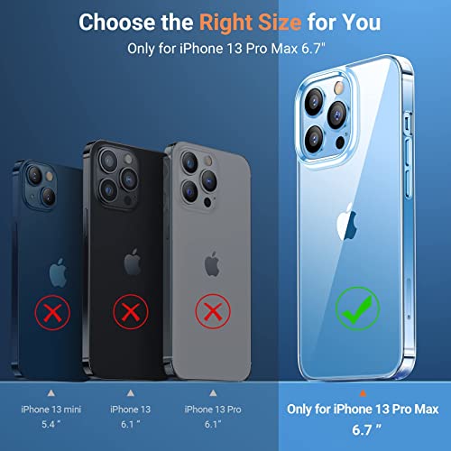 TORRAS Crystal Clear iPhone 13 Pro Max Case, [Long Lasting Clarity] Ultra-Thin Slim Fit iPhone 13 Pro Max Phone Case, Soft Silicone Cover Phone Cases for iPhone 13 Pro Max 6.7 inch, Crystal Clear