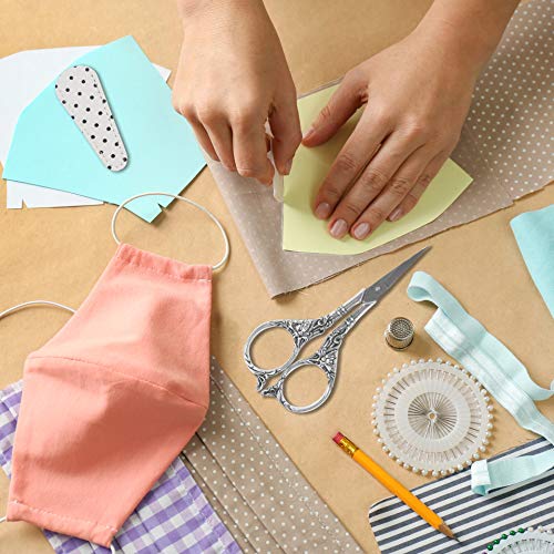 Hisuper 2 Pairs Crafting Scissors 4.5 Inch Sewing Scissors Small Sharp Craft Scissors with Leather Scissors Cover Embroidery Scissor Shears for Fabric Needlework Crochet Threading Tool