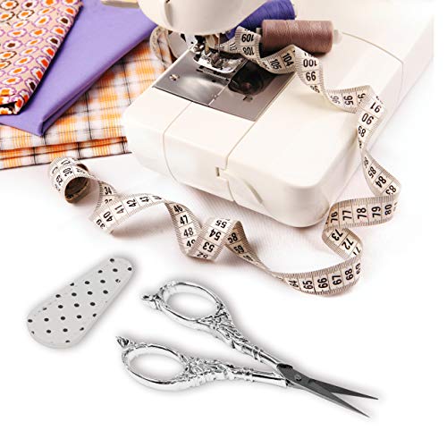 Hisuper 2 Pairs Crafting Scissors 4.5 Inch Sewing Scissors Small Sharp Craft Scissors with Leather Scissors Cover Embroidery Scissor Shears for Fabric Needlework Crochet Threading Tool
