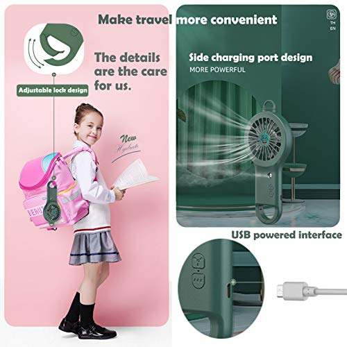 ZOMFOM Nano Misting Fan, Mist Spray Pores Water SPA Moisturizing Hydrating Face Sprayer USB Rechargeable, Spray Water Mist Fan, Nano Handheld Misting Fan with 2 button (ArmyGreen)