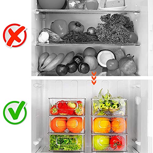 Set of 8 Pantry Organizers - Perfect Kitchen Organization or Pantry Storage - Organizers for Freezers, Countertops and Cabinets - BPA Free Clear Plastic Pantry Storage Racks