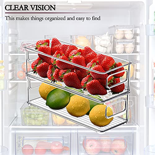 Set of 8 Pantry Organizers - Perfect Kitchen Organization or Pantry Storage - Organizers for Freezers, Countertops and Cabinets - BPA Free Clear Plastic Pantry Storage Racks