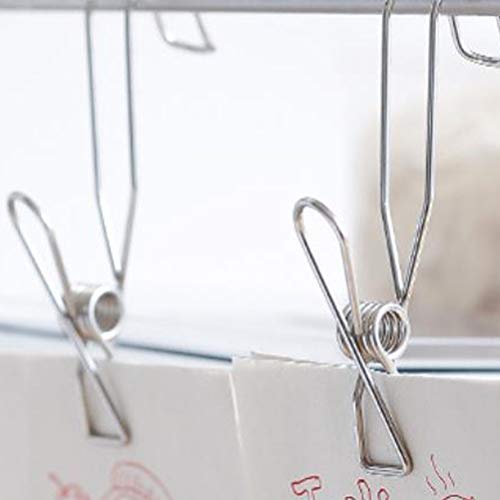 DOITOOL Clothespins, 12PCS Stainless Steel Clothes Drying Hanger Clips Multi- Purpose Windproof Clothespin Wire Clips for Clothesline Utility