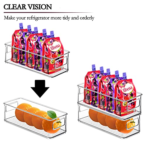 Set of 8 Pantry Organizers - Perfect Kitchen Organization or Pantry Storage - Organizers for Freezers, Countertops and Cabinets - BPA Free Clear Plastic Pantry Storage Racks