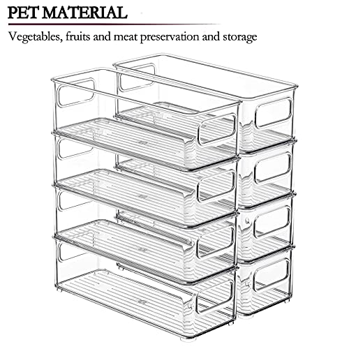 Set of 8 Pantry Organizers - Perfect Kitchen Organization or Pantry Storage - Organizers for Freezers, Countertops and Cabinets - BPA Free Clear Plastic Pantry Storage Racks