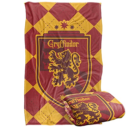 Harry Potter Gryffindor Plaid Sigil Silky Touch Super Soft Throw Blanket 36" x 58",Gryffindor Plaid Sigil