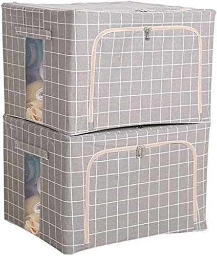 ZyHMW Large Foldable Clothing Storage Bags 2PCS, 66L Clothes Storage Bins, Thick Fabric Closet Organizers and Storage (Color : Bb) (Color : Bb)