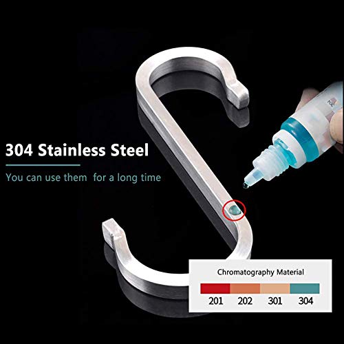 S-Shaped Hooks Heavy Duty 6 Packs,304 Stainless Steel Hook,Multi-Functional Flat Hook,S Hook,Hooks Closet,Hooks Plants,Hooks for Hanging Pot,Pan,Cups, Plants,Bags, Jeans,Towels(6, XX-Large)…