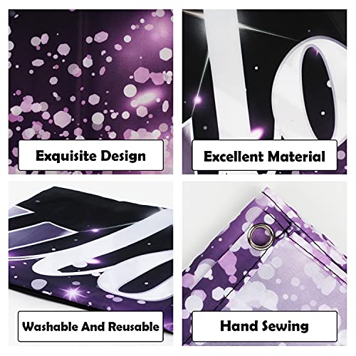 HAMIGAR 6x4ft Happy 75th Birthday Banner Backdrop - 75 & Fabulous Birthday Decorations Party Supplies for Women - Purple