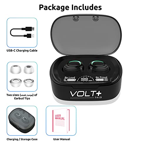 Wireless V5.1 PRO Earbuds Works for Motorola One 5G/Edge/Edge+/Razr 2020/Z Flip/Z Play/Moto IPX3 Bluetooth Touch Waterproof/Sweatproof/Noise Reduction with Mic (Black)