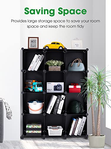 Puroma Cube Storage Organizer 6-Cube Closet Storage Shelves Cube Storage Organizer 12-Cube Closet Storage Shelves with Wooden Mallet