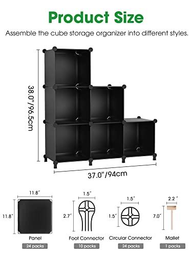 Puroma Cube Storage Organizer 6-Cube Closet Storage Shelves Cube Storage Organizer 12-Cube Closet Storage Shelves with Wooden Mallet
