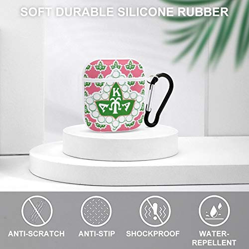 AKA SOR-ority Compatible with AirPods Case Shockproof Portable Protective Hard Silicone Case Cover Skin with Keychain for AirPods 2 & 1 Charging Case