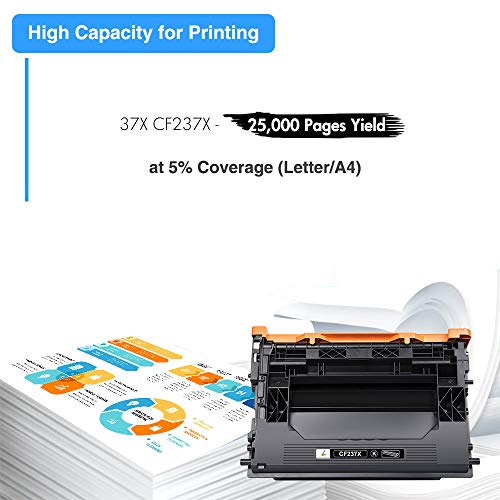 TRUE IMAGE Compatible Toner Cartridge Replacement for HP 37X CF237X 37A CF237A Enterprise M607 M608 M607n M607dn M608n M608dn M608x M609 MFP M631 M632 M633 Printer (Black, 1-Pack)