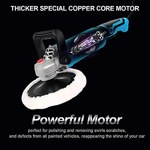PHOEROS Buffer Polisher,7 inch Car Buffer Polisher kit with 7 Variable Speed, 4 Pads, Tool Bag for Car Polishing Sanding and Waxing Sealing Glaze