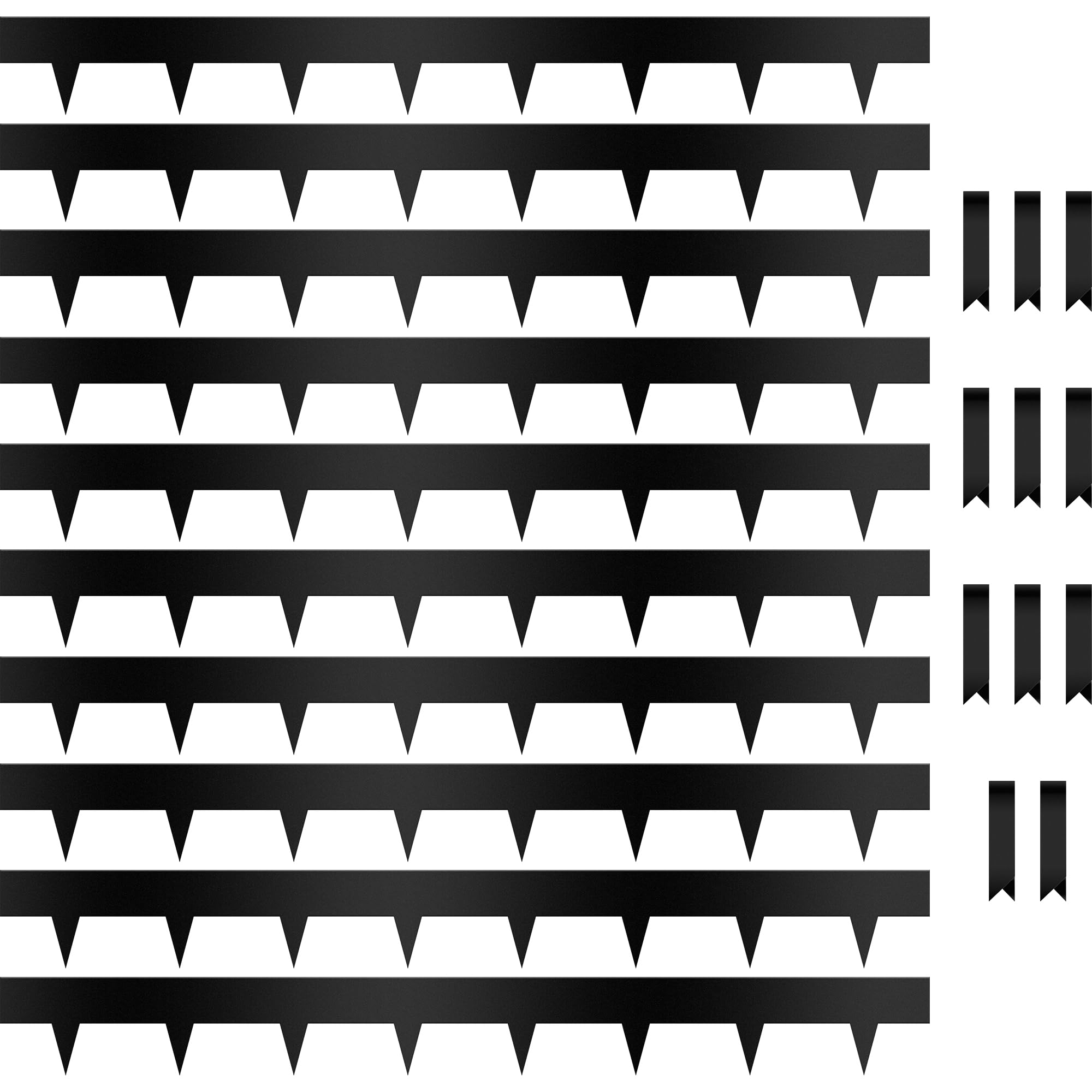 Worth Garden 10-Pack Galvanized Steel Landscape Lawn Edging - 4.5in H Black Powder Coated Bendable Metal Strips - Hammer-in Edging Border w/ 11 Clips - Yard Pathway Divider (33Ft Total)