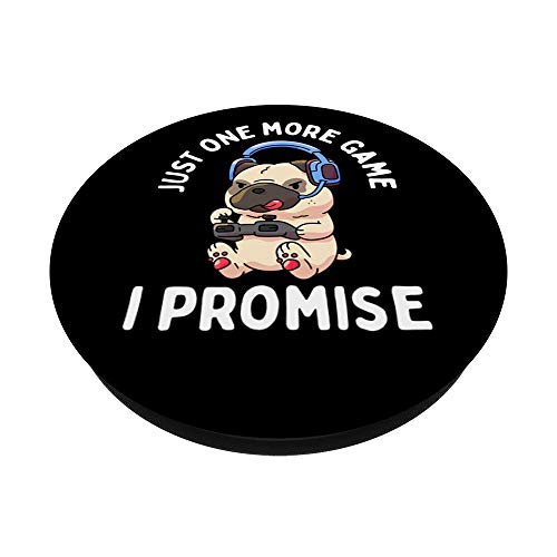 Gaming Pug Gamer Dog Lover Video Game Boys Girls Gift PopSockets PopGrip: Swappable Grip for Phones & Tablets