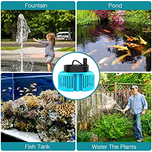 AISITIN 80W Pool Cover Pump, 850 GPH Above Ground Sump Pumps, Submersible Water Pump with 16.4' Drainage Hose, 25' Power Cord and 3 Different Adapters, Temperature Control Protection