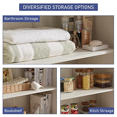JXQTLINGMU Farmhouse Storage Cabinet with Adjustable Shelves, Bathroom Storage Cabinet with Barn Doors for Bathroom, Utility Room, Living Room, Kitchen, Antique White